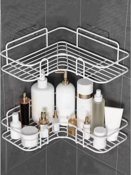 MOMISY Wall Mounted Self Adhesive Corner Shelf for Bathroom Corner/Kit ...