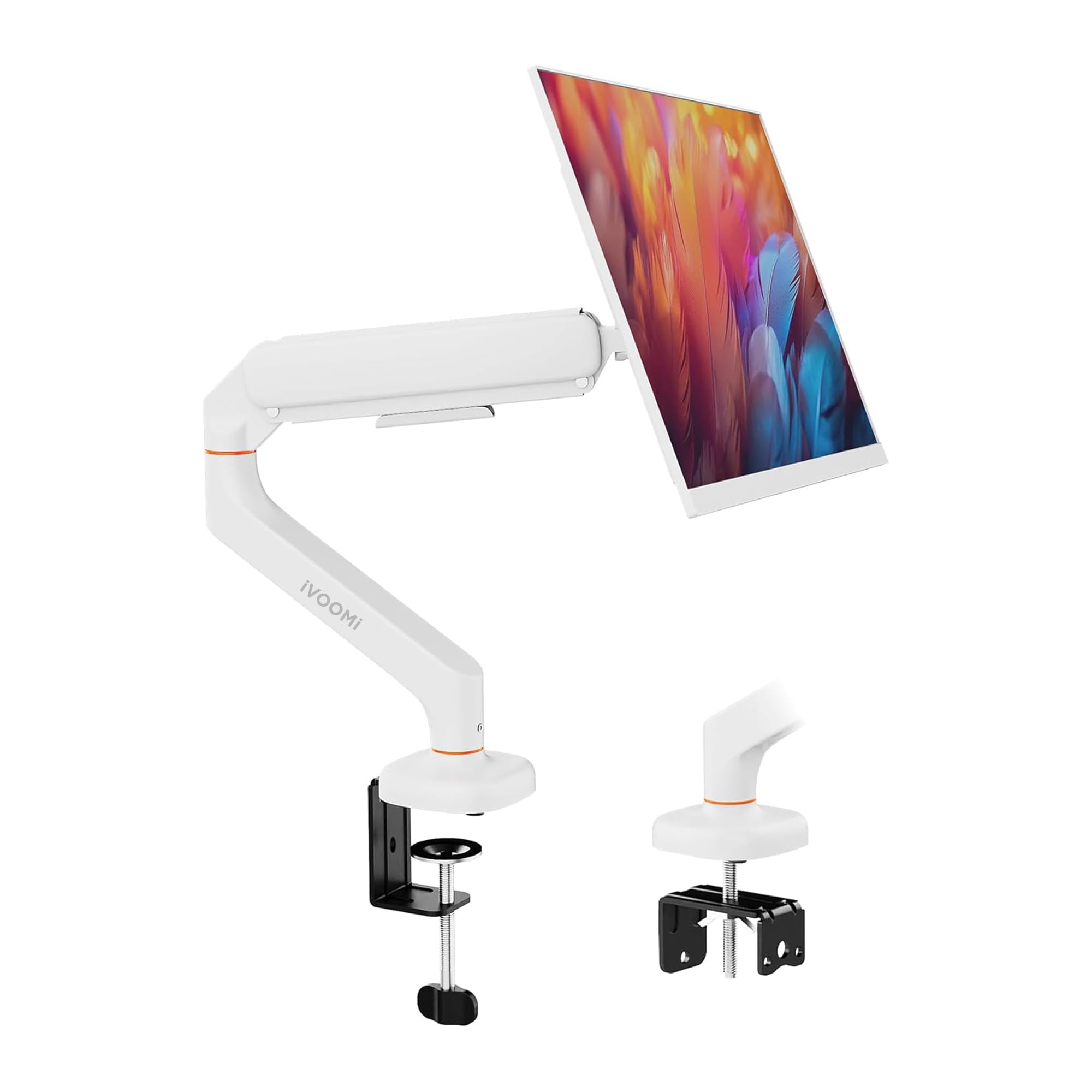 iVOOMi Power Arm White Monitor Stand for Desk with 100 x 100mm VESA Mo ...