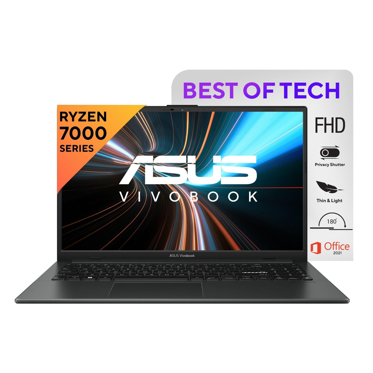 ASUS Vivobook Go 15, 7000 Series, AMD Ryzen 3 7320U, 8 GB RAM, 512GB S ...