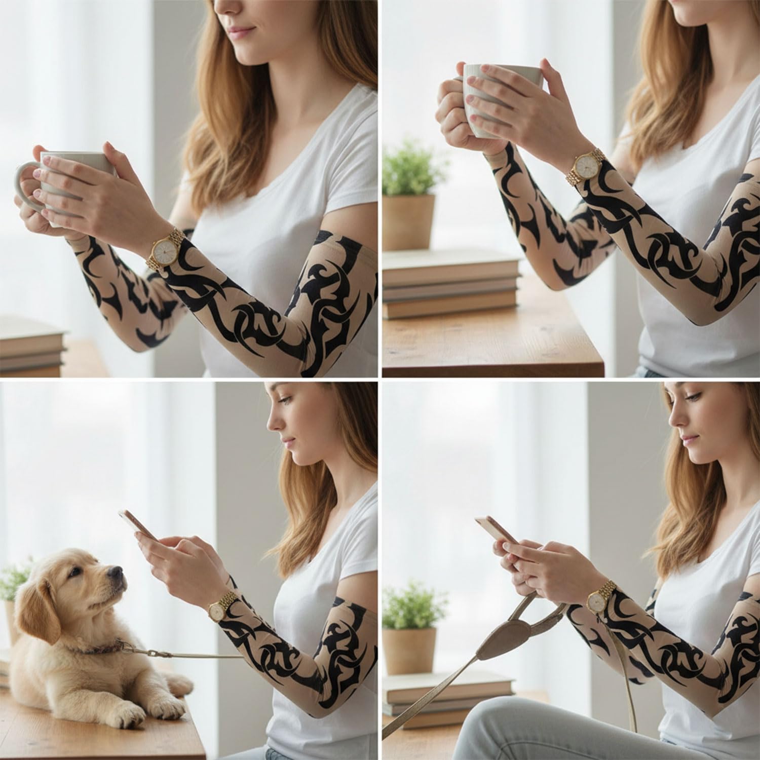 MOMISY Fake Temporary Tattoo Sleeves for Men and Women (Unisex Dark Se ...