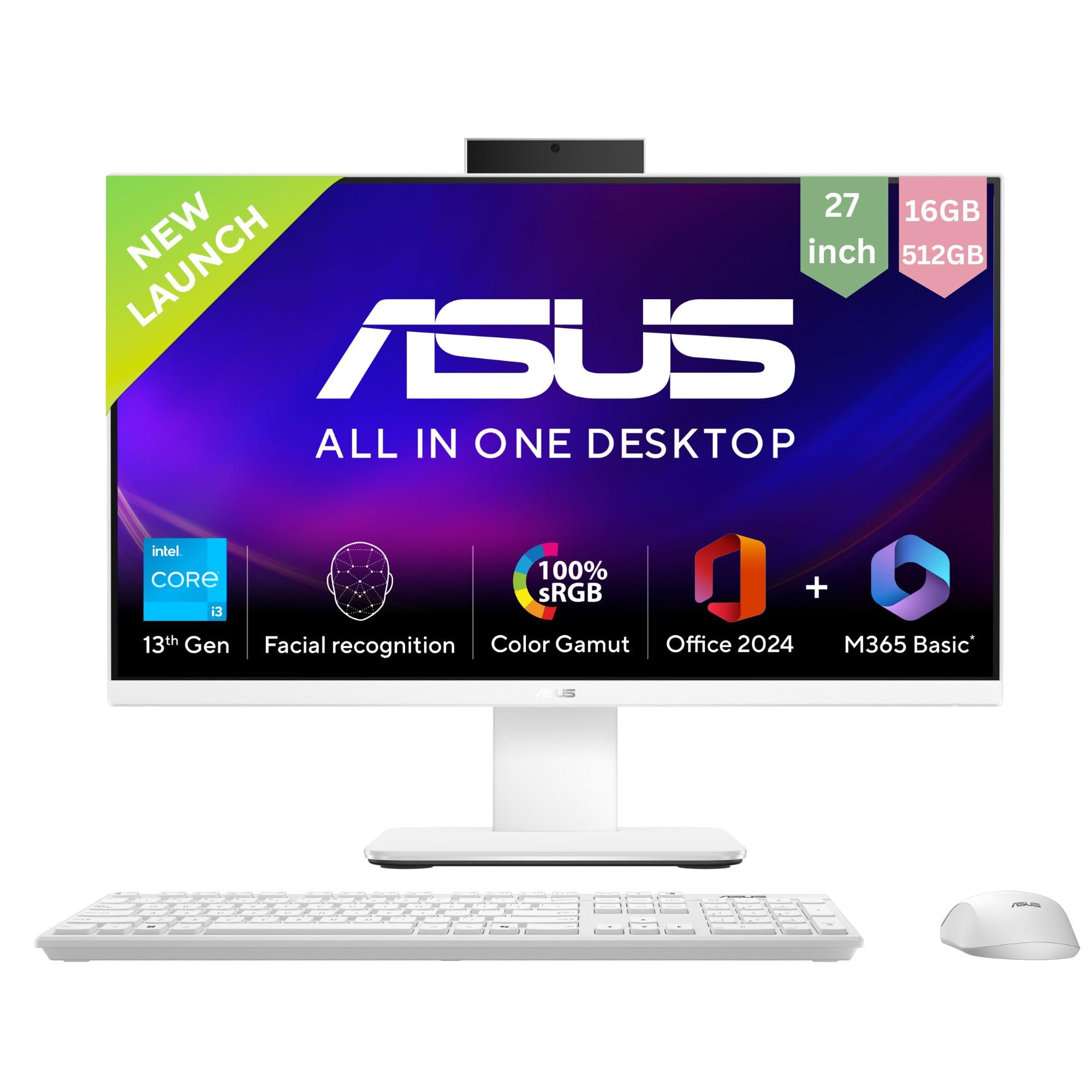 ASUS AiO V470,13th Gen Intel Core i3-1315U, 27" FHD,100Hz,All-in-One P ...